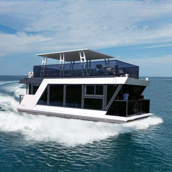 Quality Custom Design Floating Pontoon Boat Restaurant Double Decker With 11.5m Length for sale