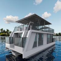 Quality Robust Construction Luxury Pontoon Boat Aluminum Houseboats Custom Design for sale