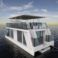Quality Customized Double Deck Luxury House Boat Floating Home For Hosting Party for sale