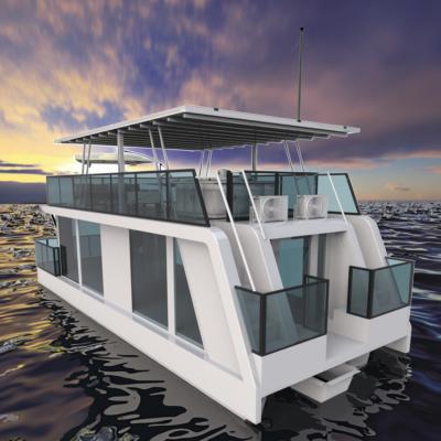 China Tiempo libre Casa de dos capas Casas de barco Estilo pontón con baño Sala de estar for sale