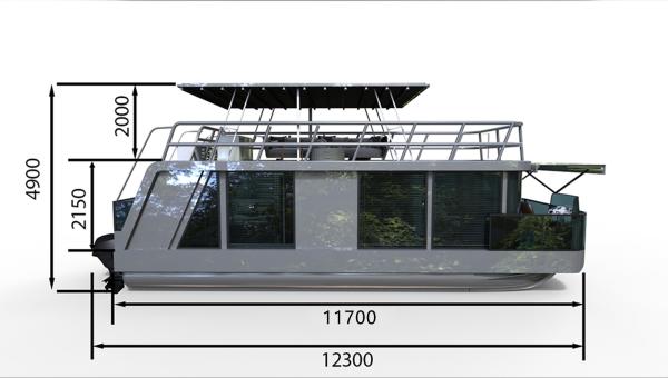 Quality Robust Construction Luxury Pontoon Boat Aluminum Houseboats Custom Design for sale