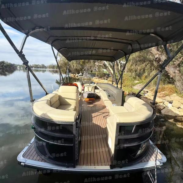 Quality 7.6m Length Single Layer Pontoon Boat 25-30FT with Pontoon Hull Type for sale