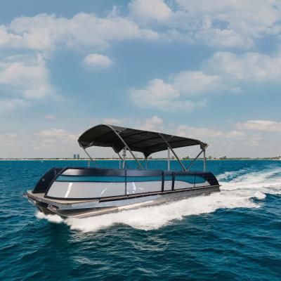 China Pontoón de una sola capa 25-30FT Su mejor compañero de agua con sistema estéreo opcional for sale