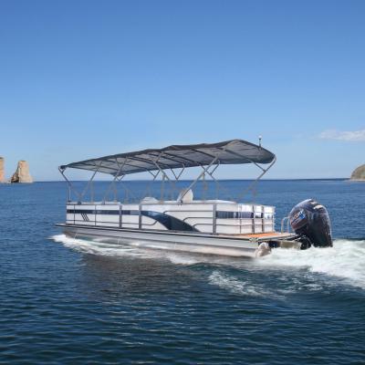 China Barco tipo pontón de una sola capa 25-30FT 7.6m de longitud Construcción de aluminio for sale