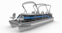 Quality Aluminum Construction Gasoline Powered Pontoon Boat 2.6m Wide With Navigation for sale