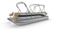 Quality Custom Outboard Engine Party Pontoon Boat , Alloy Recreational Pontoons 23ft for sale