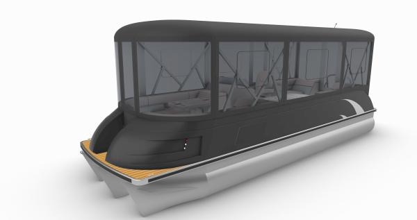 Quality 12-15 Passenger Pontoon Fiberglass Boats Luxurious Design With EVA Decking for sale