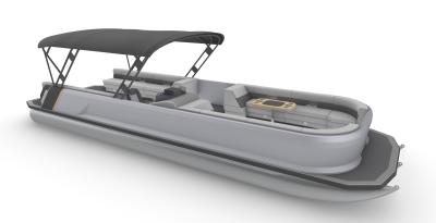 China Color personalizado Pontoón de lujo de fibra de vidrio para viajes de pesca Fiesta recreativa en venta
