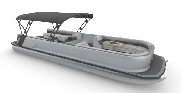 Quality Custom Color Luxury Fiberglass Pontoon Boat for fishing trips Recreational party for sale