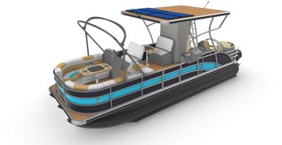 China Pontoón personalizado de 2 cubiertas 15-19 personas Capacidad con construcción de aluminio en venta