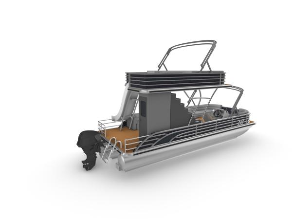 Quality 2 Story Aluminum Pontoon Boat 15-26 People With Under Seat Storage Compartments for sale