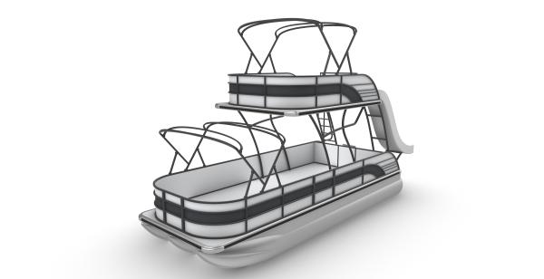 Quality 12 People Double Decker Pontoon Boat Two Levels For Relaxation And Entertainment for sale