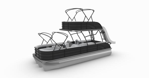 Quality Aluminium Structure Double Level Pontoon Boat With Stereo System For Cruising for sale