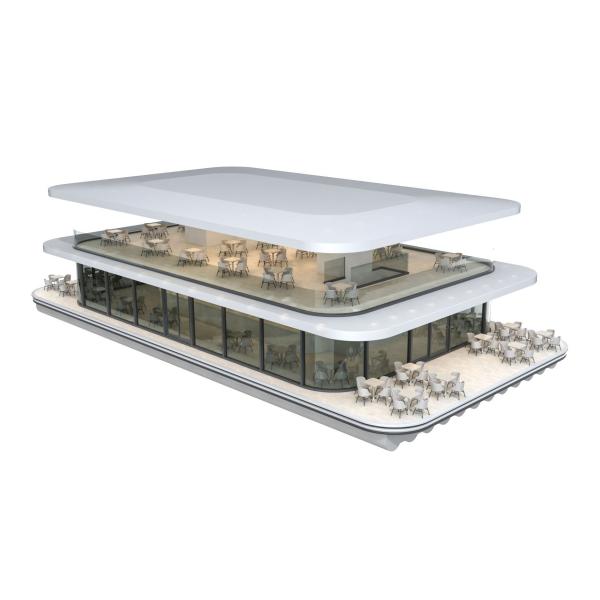 Quality Aluminium Pontoon Floating Restaurant Boat Double Decker House Boat 200 People for sale
