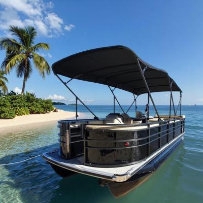 China Material de aluminio de diseño OEM Pontoon Boat de 21 pies para 7-9 personas for sale