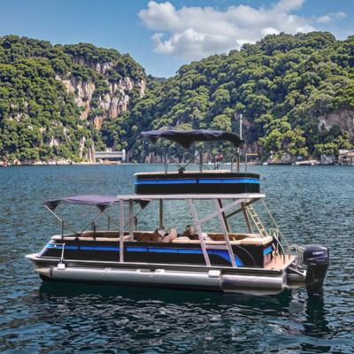 China 25-30FT Aluminio de doble piso Pontoon Boat para 12 personas Recreación for sale