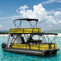 Quality 22-26 Person Party Barge Double Decker Aluminum Pontoon Style Boat for sale
