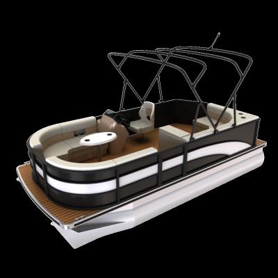 China Seagrass / EVA Floor Electric 15 Foot Pontoon Boat 2.3m Width for sale