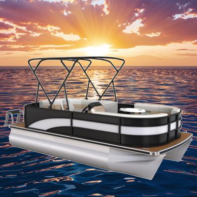 China LED Navigation Lights Seagrass / EVA Floor Fast Pontoon Boat Max Horsepower Of 100HP For Navigation Enthusiasts for sale