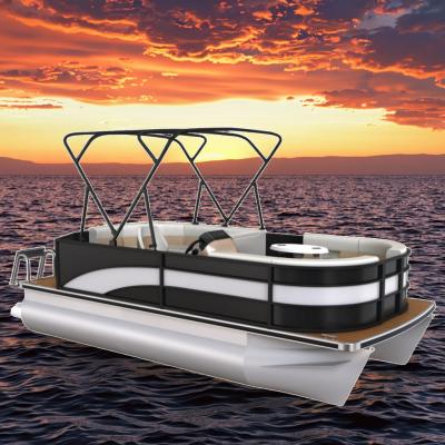 China Customizable Aluminum Pontoon Boat With LED Navigation Lights And Seagrass / EVA Floor for sale