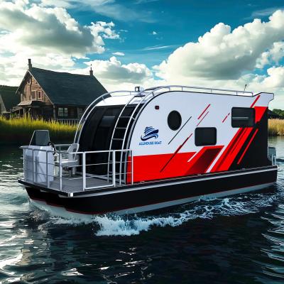 China Capacity 2-6 People House Boat Hotel Luxury Floating With 4.0mm Tube Thickness for sale