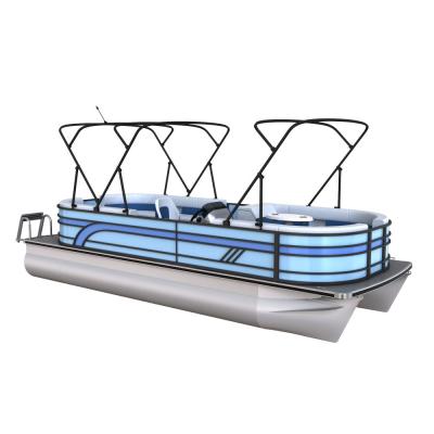 China Barco Pontoon de 26 pés com potência máxima de 150HP para lagoas e lagos à venda