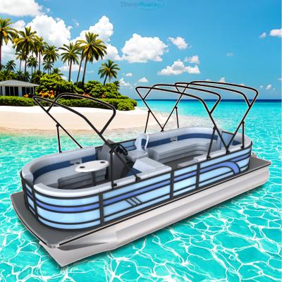 China Maximizar a experiência de barco 7.9m Pontoon Boat Seagrass / EVA piso 150HP Max potência à venda