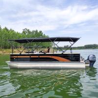 Quality 25ft Classic Elegance Pontoon Boat 10 people In Black Bronze & Gold Accents for sale