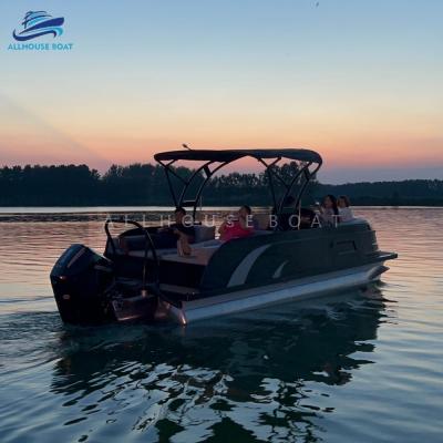 China 23FT Commercial Fiberglass Pontoon Boat | Heavy-Duty Rental Boat for Resorts and Tours for sale