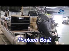 Aluminum Leisure Pontoon Boat 29 Ft With Trailer For Relaxation And Water Activities