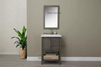 China Waterproof Reclaimed Wood Vanity , Grey Color Wooden Bathroom Vanity Units for sale