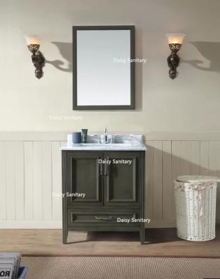 China Army Green Solid Wood Vanity Unit Left Or Right Handed Oak Wood Or Plywood Solid Wood for sale