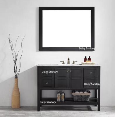 China Soft Closing 48 Inch Wood Bathroom Vanity Free Standing With Mirror And Cabinet for sale