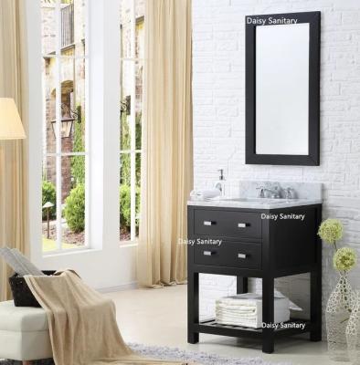 China American Small Corner Natural Wood Vanity Simple Round Mirror With Frame for sale