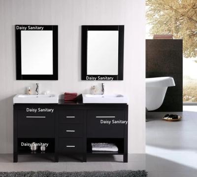 China 2 Doors 3 Drawers Bathroom Vanity Cabinets , Black Vanity Medicine Cabinet Combo for sale