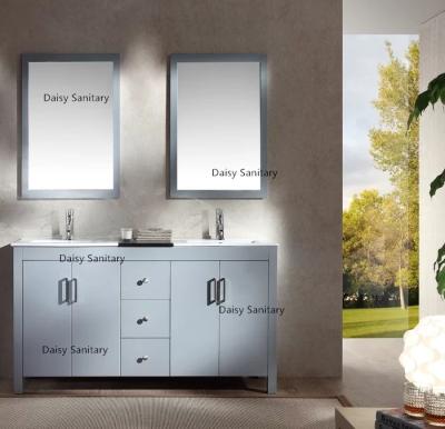 China Matt Gloss Painting American Bathroom Vanity 2 Layers Natural Marble Stone Countertop for sale