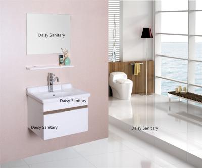 China White Brown Bathroom Vanity Units , Matt Gloss Inside Single Sink Vanity for sale