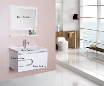 China Modern Waterproof Board PVC Bathroom Vanity 80 Inch With Two Big Drawers for sale