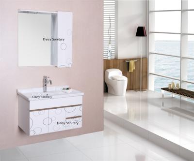 China Full Back Board PVC Bathroom Vanity 80 Inch With Picture And Mirror Lamp for sale