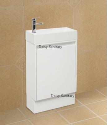 China High Gloss Lacquer Finished Freestanding Bath Vanity , White Body Modern Sink Vanity for sale