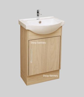 China Marble Countertop Floor Standing Vanity Unit , No Handle Design White Bathroom Vanity for sale