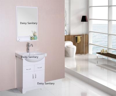 China Under Mounted Ceramic Sink Bathroom Floor Vanities Oak Wood And Plywood Material for sale