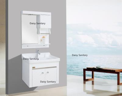 China Classic White Waterproof Wall Mount Bathroom Vanity With Mirror Cabinet Light for sale