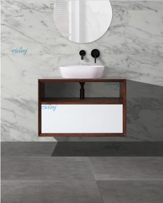 China Big White Drawer Timber Benchtop Vanity 30-60mm Thickness Top For 5 Star Hotel for sale