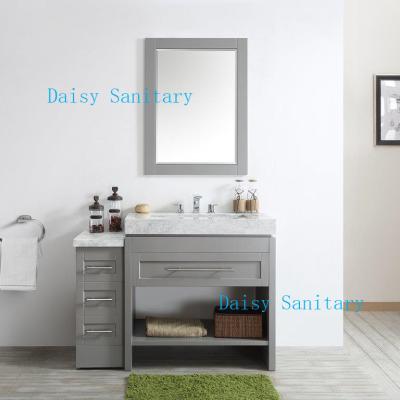 China Unique Modern Style Wood Bathroom Vanity With Side Cabinet Left Or Right for sale