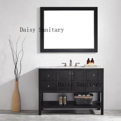 China Natural Wood Bathroom Vanity Cabinets 48 Inch Modern Style With Big Shelf for sale