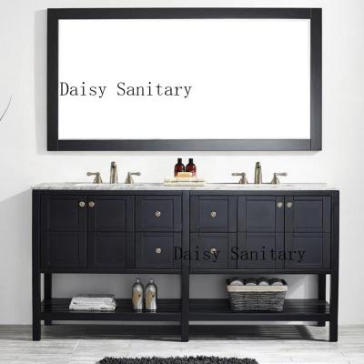 China All Wood Bathroom Sinks And Vanities 72 Inch Waterproof Design With Double Sink for sale