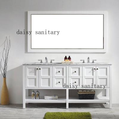 China 72 Inch Large Size Design Double Sink Bathroom Vanity , White Vanity Sink for sale