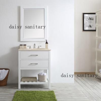 China New design Wood Bathroom Vanity Waterproof cabinet with marble top for sale