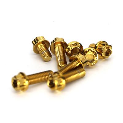 China Hexagonal Head Flange Titanium Bolts M2-M35 Size Silver Golden for sale